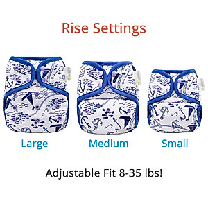 OsoCozy One Size Cloth Diaper Covers - Adjustable Snap Fit & Double Leg Gussets for Baby Boys & Girls from 8-35 Pounds. Use with Prefold, Flat or Fitted Cloth Diapers or Snap-in Inserts.