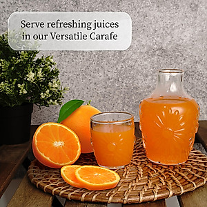 Bedside Water Carafe and Glass Set | Water Carafe with Glass Cup for Nightstand | Bedside Carafe and Glass Set | Carafe with Cup | Mouth Wash Container for Bathroom