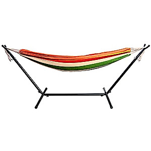 BalanceFrom Double Hammock with Space Saving Steel Stand and Portable Carrying Case, 450-Pound Capacity