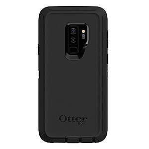 OtterBox Samsung Galaxy S9+ Defender Series Case - BLACK, rugged & durable, with port protection, includes holster clip kickstand