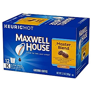 Maxwell House Master Blend Coffee, Light Roast K-Cup Packs, 12 count Box (Pack of 3)