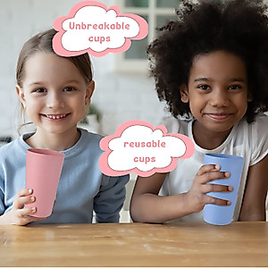 DLF.DONGLINFENG Wheat Straw Unbreakable Cup (17 Ounces) And (20 Ounces)-Reusable Drinking Cup Plastic Cup 10 Piece Set-Colorful-Dishwasher Safe-Bpa Free…