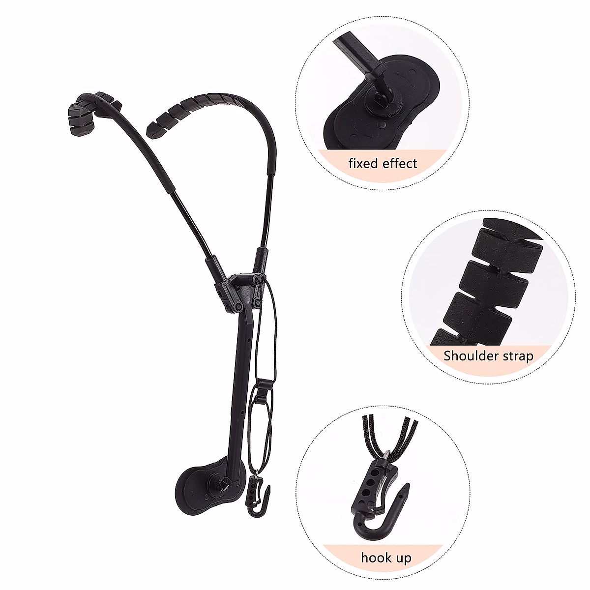 Vaguelly Saxophone Shoulder Harness Comfortable Saxophone Neck Strap Hook Aluminum Metal Sax Holder Sax Strap for Saxophone Alto Sax Soprano Clarinet, Black