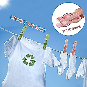 48 Pack Plastic Clothes Pins Heavy Duty Outdoor for Hanging Clothes, Colored Clothespins Clips with Springs Clothes Drying Line Pegs with Mesh Clothes pin Bag，Crafts Picture Clips Food Package Clips