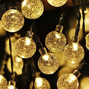 Solar Globe String Light 100 LED 39FT Outdoor Patio Lights , Waterproof & 8 Modes for Christmas,Halloween,Yard Party, Garden,Wedding,Home (Warm Yellow)