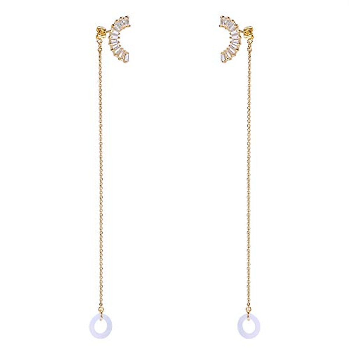 AoedeJ Anti-Lost Holder Earrings for AirPods 14K Gold Plated Dangle Earring Wireless Earphone Holder Strap Compatible with AirPods Pro 1 & 2 (Ear Stud-2)