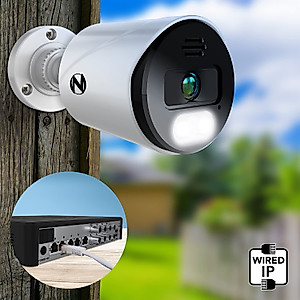 Night Owl Expandable 12 Channel Wired Bluetooth DVR with (8) Wired BNC and (2) Wired IP 4K UHD Spotlight Cameras and 2TB Hard Drive