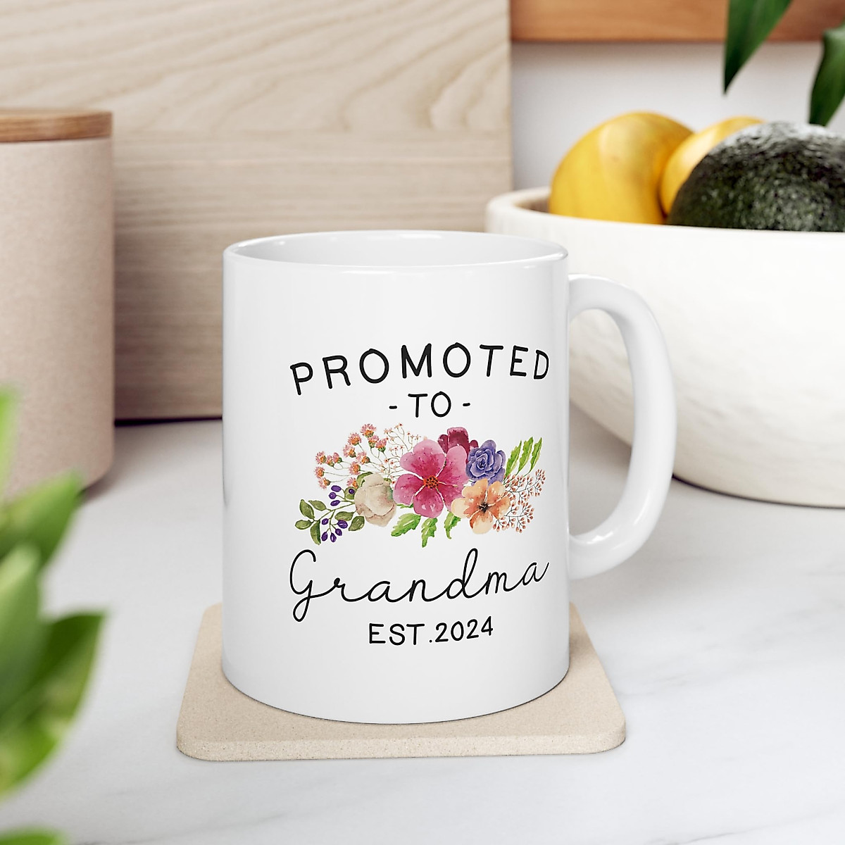 Dokazu Promoted to Grandma 2024 Mug First Time 2024 Grandma New Grandma Gifts Coffee Mug for Grandma Announcement Gift for New Grandma White 11oz