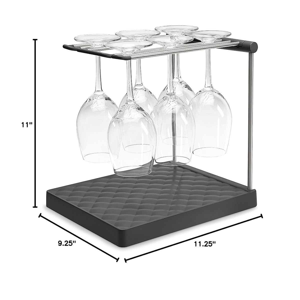 KOHLER K-8628-CHR Wine Glass Drying Rack, Charcoal