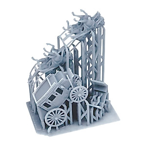 Outland Models Train Layout Old West Horse Carriage 4-Horse Stagecoach 1:87 HO Scale