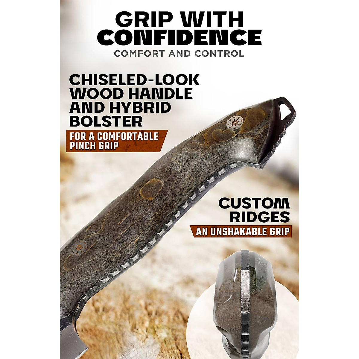 Dalstrong Slicing Knife - 12 inch Carving - Barbarian Series - Premium Swedish 14C28N High Carbon Stainless Steel - Brown Stabilized Wood Handle - Leather Sheath