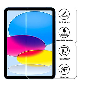 XunyLyee [2 Pack Screen Protector for iPad 10th Generation 10.9" Bubble Free Easy Installation Tempered Glass Film