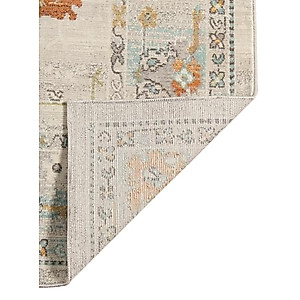 AMER Rugs Bohemian Seaford Collection, Indoor/Outdoor 8x10 Area Rug, Rugs for Living Room, Bedroom, Dining Room, Kitchen - Beige/Blue