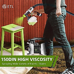 PHALANX Paint Sprayer, 700W Electric Spray Paint Gun with 10FT Air Hose, 1200ML, 4 Nozzles, 3 Patterns, Paint Sprayer for House Painting Home Interior & Exterior Walls, Ceiling, Fence, Cabinet