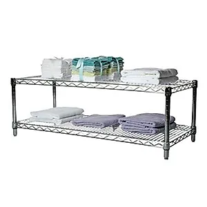 Shelving Inc. 24"d x 30"w Chrome Wire Shelving with 2 Tier Shelves, Weight Capacity 800lbs Per Shelf