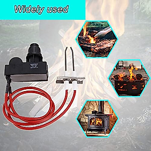 Guofulda Double Ignition kit Electronic Igniter, Push Button Ignition Kit with 450mm Spark Plug Wire, Fits for Gas Fireplace, Oven, Heater, Kitchen lgniter