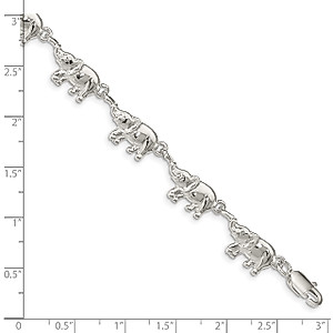 Brilliant Bijou Sterling Silver Elephants Bracelet