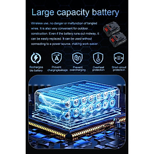 Cordless Reciprocating Saw, 2 x 4.0Ah Battery,Cordless Variable Speed, Saw Blades Kit for Wood/Metal/PVC Cutting RED