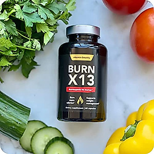 Vitamin Bounty Burn X13 - Thermogenic Fat Burner, Fat Burner for Men, Fat Burners for Women, Thermogenic Warming, Support Muscle Growth, Pumps, Vascularity, and Energy Levels - 60 Capsules