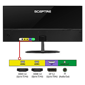 Sceptre 30-Class 29-inch IPS UltraWide Monitor 2560 x 1080 HDMI DisplayPort 119% sRGB up to 300 Lux Build-in Speakers, Machine Black (E300W-FUS)