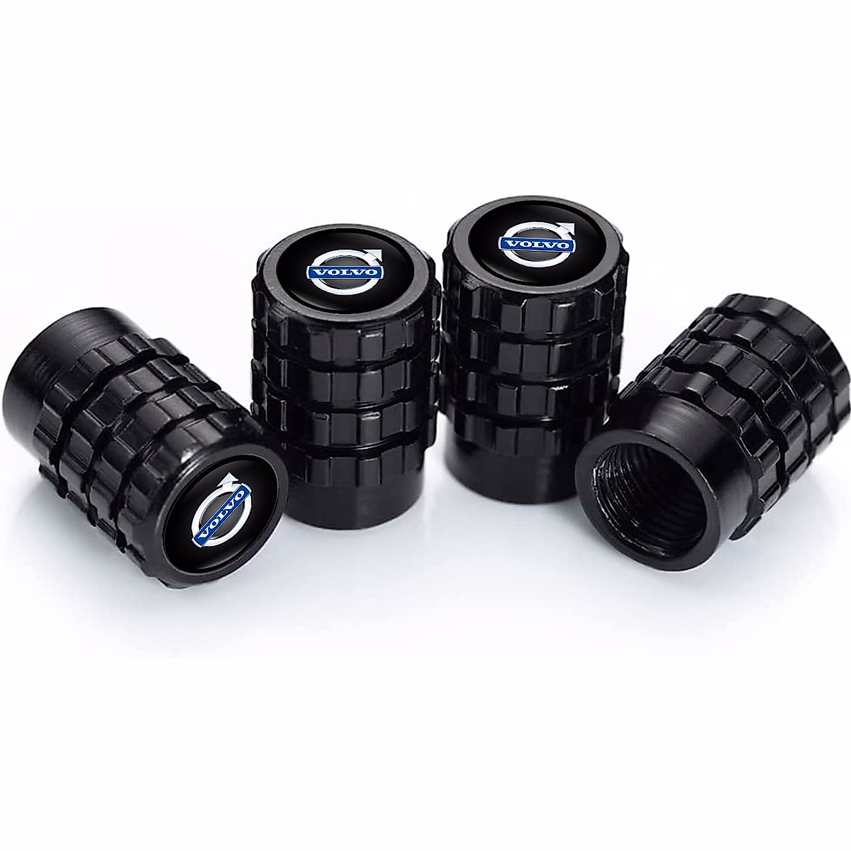 Metal Auto Car Tire Valve Stem Caps Compatible with Volvo s60 s90 xc60 xc40 xc90 v60 v90 Series All Models Wheel Cap, Air Valve Caps Styling Decoration Accessories 4pcs