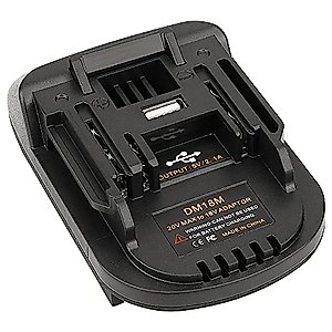 ZLWAWAOL DM18M Battery Adapter with USB Charging Socket for Dewalt 20V & Milwaukee 18V M18 Lithium Battery Convert to Makita 18V Battery BL1830 BL1840 BL1850