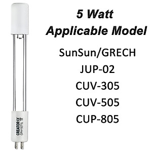 COOSPIDER 5 Watt Replacement Bulb, Spare Lamp Bulb for Sunsun JUP-02, CUV-305, CUV-505, CUP-805 Filter Machine