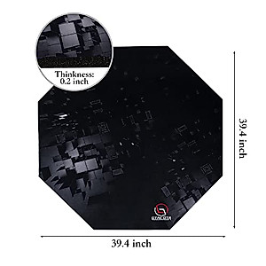 GTACOTA Office Chair Mat Gaming Chair Mat for Hardwood Floor Noise Cancelling Gaming Chair Mat Office Chair Octagon Carpeted Mat (Black-2)