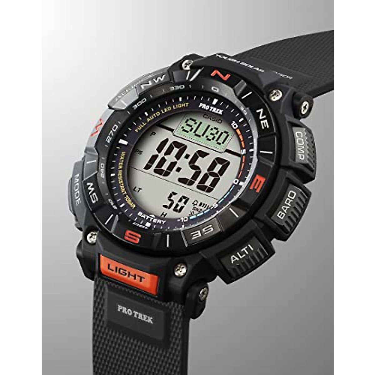 Casio Pro Trek Bio Mass Tough Solar Triple Sensor w/Thermometer Altimeter Barometer Compass World Time Men's Watch PRG340-1