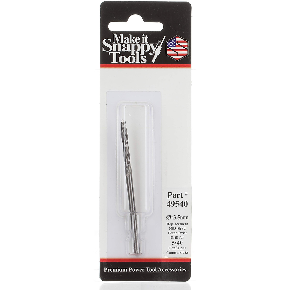 Make it Snappy Tools Replacement HSS Brad Point Drill for 5 x 40 Confirmat Countersink #49540