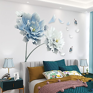 DERUN TRADING DIY WALL DECORATION(Home Personalized Design) Flowers Peel and Removable Adhesive Sticker