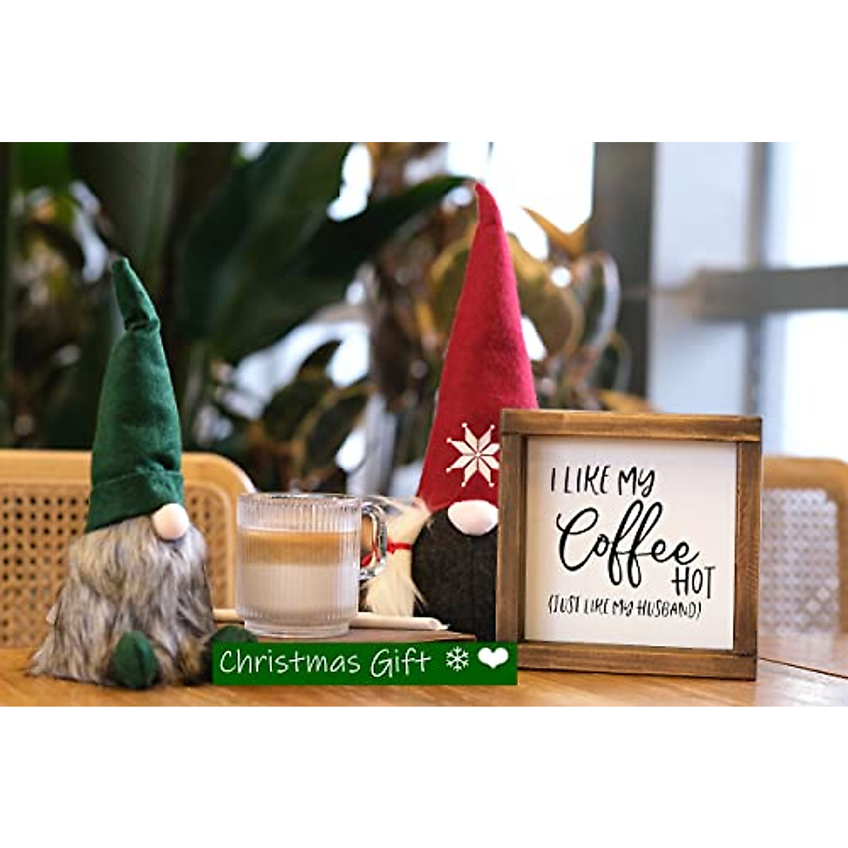 Lavender Inspired I Like My Coffee Hot, Just Like My Husband-Funny Coffee Signs for Kitchen Decor-Farmhouse Coffee Bar Decor Signs -Tiered Tray Signs-Rustic Coffee Sign with Funny Quote-, 7x7