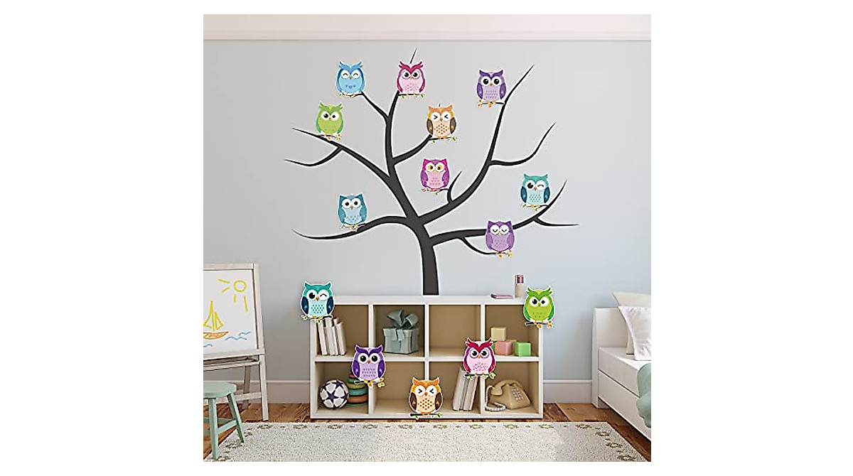 Colorful Owl Cut-Outs for Classroom & Party Decor | 45 Pieces