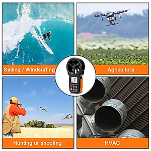 Digital Anemometer Barometer Handheld Anemometer, Wind Speed Meter for Wind Speed/Temperature with Wind Chill & Relative Humidity, Altitude, Barometric Pressure measure for HVAC CFM Shooting -AP-007WM