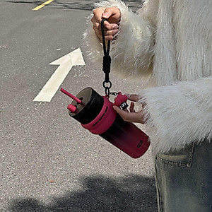 SDGA+ 24 OZ Insulated Leak Proof Tumbler with Lid and Straw, Stainless Steel Coffee Travel Mug for Hot and Cold, Reusable Portable Water Bottle, Metal Thermal Cup Gift for Women, Black and Pink