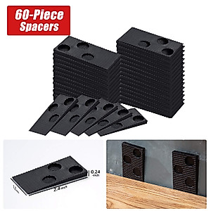 EZARC 64-Piece Laminate Wood Flooring Installation Kit with Reinforced Double-Faced Mallet, Heavy Duty Pull Bar, Tapping Block, Foam Kneepads and 60 Piece Spacers