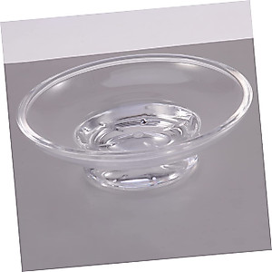 COOLHIYA Box Vanity Soap Savers for Bar Soap Glass Dish Soap Dispenser Glass Container Terrarium Glass Soap Stand Round Tray Sink Tray Decor Bathroom Soap Container Crystal Soap Dish