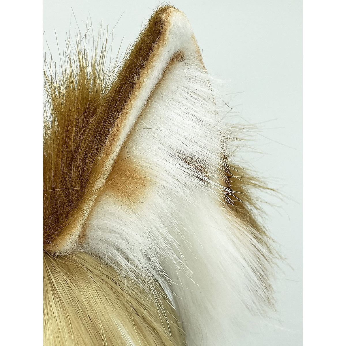 Agymo Brown Fox Ears Headband, Handmade Big Wolf Ears Cosplay, Animal Ears, Gorou Costume Headwear, Halloween Christmas Gifts, Funny Wolf Gifts