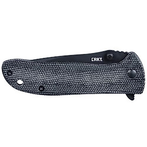 CRKT Drifter EDC Folding Pocket Knife: Everyday Carry, Black Blade with Veff Serrations, Liner Lock, Resin Infused Fiber Handle 6450BLK