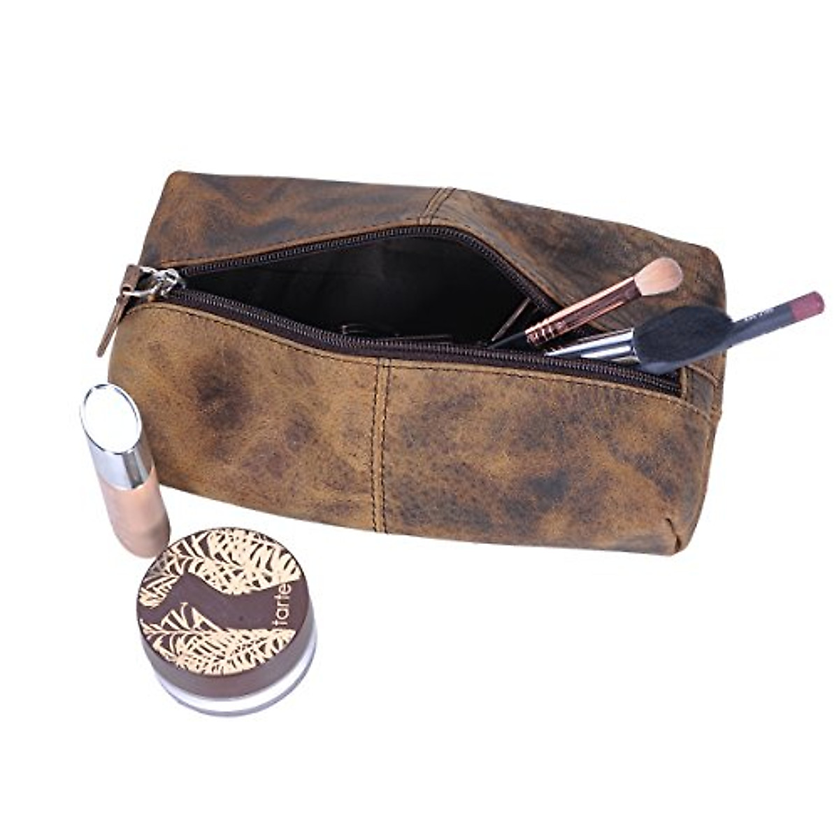 KomalC Leather Zip-Lock Cosmetic Makeup Pouch Bag Pen Pencil case **SALE**