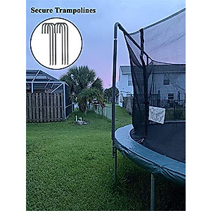 ILSSLI Ground Stakes , Steel Tent Nails , Garden Pegs Ground Anchors Rebar Staples J Hooks Landscape Pegs for Trampoline Dog Dig Defence Cain Link Fence Canopy Yard Farm