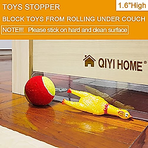 QIYIHOME 10-Pack Toy Blocker, Gap Bumper for Under Furniture, BPA Free Safe PVC with Strong Adhesive, Stop Things Going Under Sofa Couch or Bed, Easy to Install 1.6" Height