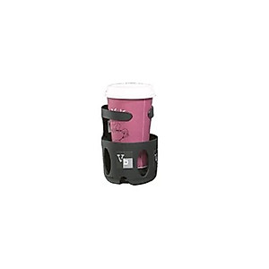 Valco Baby Universal Cup Holder – Fits Strollers, Walkers, Wheelchairs, Golf Carts, Motorcycles – Secure Drink Attachment, Adjustable for Most Container Sizes, Black