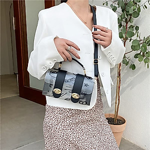 Fashion 2022 New Women PVC Transparent Graffiti Messenger Female Bag Shoulder Handbag Purse Crossbody Bags for Women Tote Bags