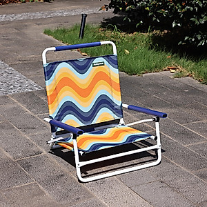 SunnyFeel Low Folding Beach Chair Lightweight, Portable Sand Chair for Adults Heavy Duty 225 LBS, Foldable Camping Chair for Camp/Lawn/Outdoor/Travel/Picnic/Concert