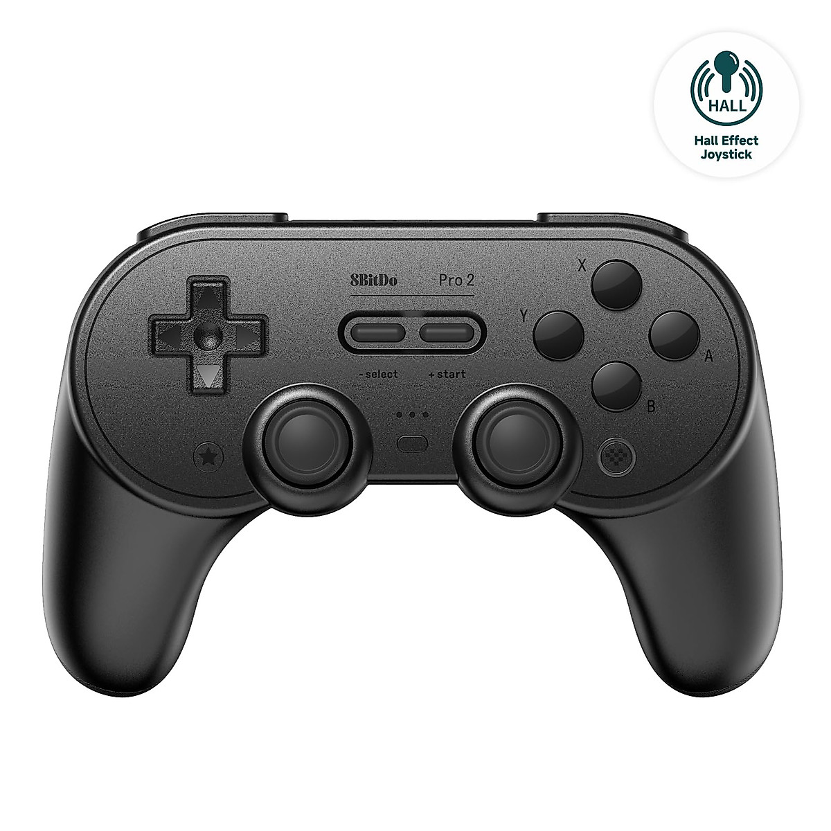 8Bitdo Pro 2 Bluetooth Controller - Hall Effect Joystick Update, for Switch, Windows, Apple, Android, Steam Deck, and Raspberry Pi (Black)