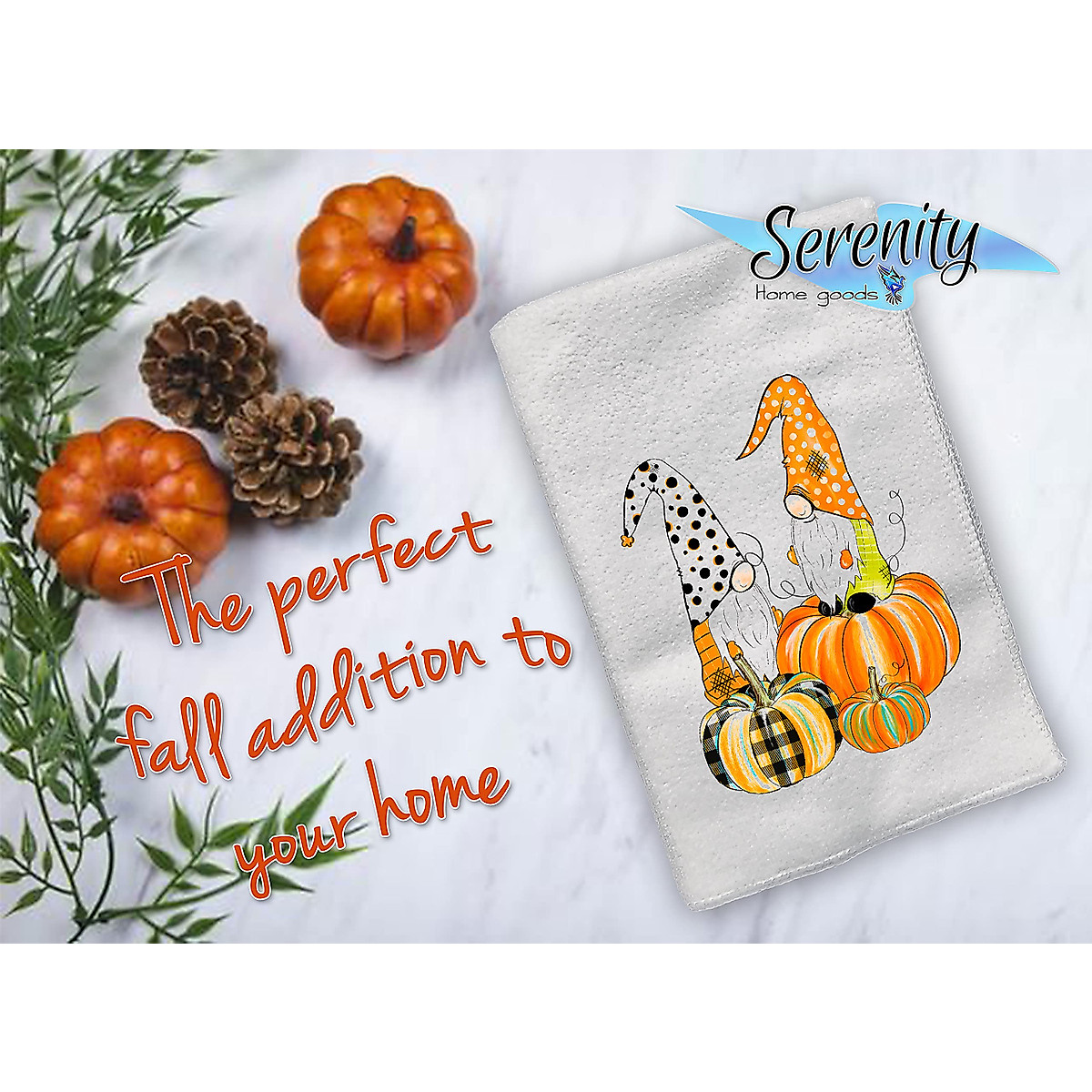 Fall Decor | Fall Decorations Kitchen Towels | Fall Hand Towels For Bathroom | Pumpkin Decor | Autumn Table Decorations | Harvest Thanksgiving Halloween Gnomes