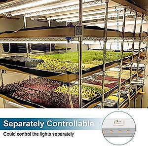 Barrina T5 Grow Lights, Full Spectrum Plant Growing Lamp, 4ft 80W (4 x 20W, 500W Equivalent), LED Grow Light Bulbs, Grow Light for Indoor Plants, Greenhouse, Plug and Play, Yellow, 4-Pack