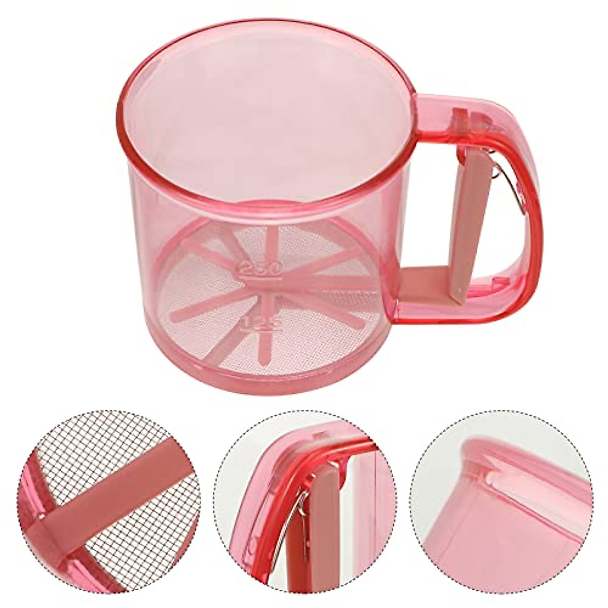 Cabilock 1pc Flour Sieve Powdered Sugar Sifter for Baking Sifting Strainer Handheld Sifter Household Tools Diy Tools Metal Colander Home Flour Strainer Stainless Steel Plastic Cup To Rotate