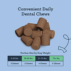 Kradle Daily Dental Chews - Dental Chews & Stress-Relief Support for Dogs - Soft Calming Chews with Soothing Ingredients - for All Dog Breed & Sizes - 75 Count Jar